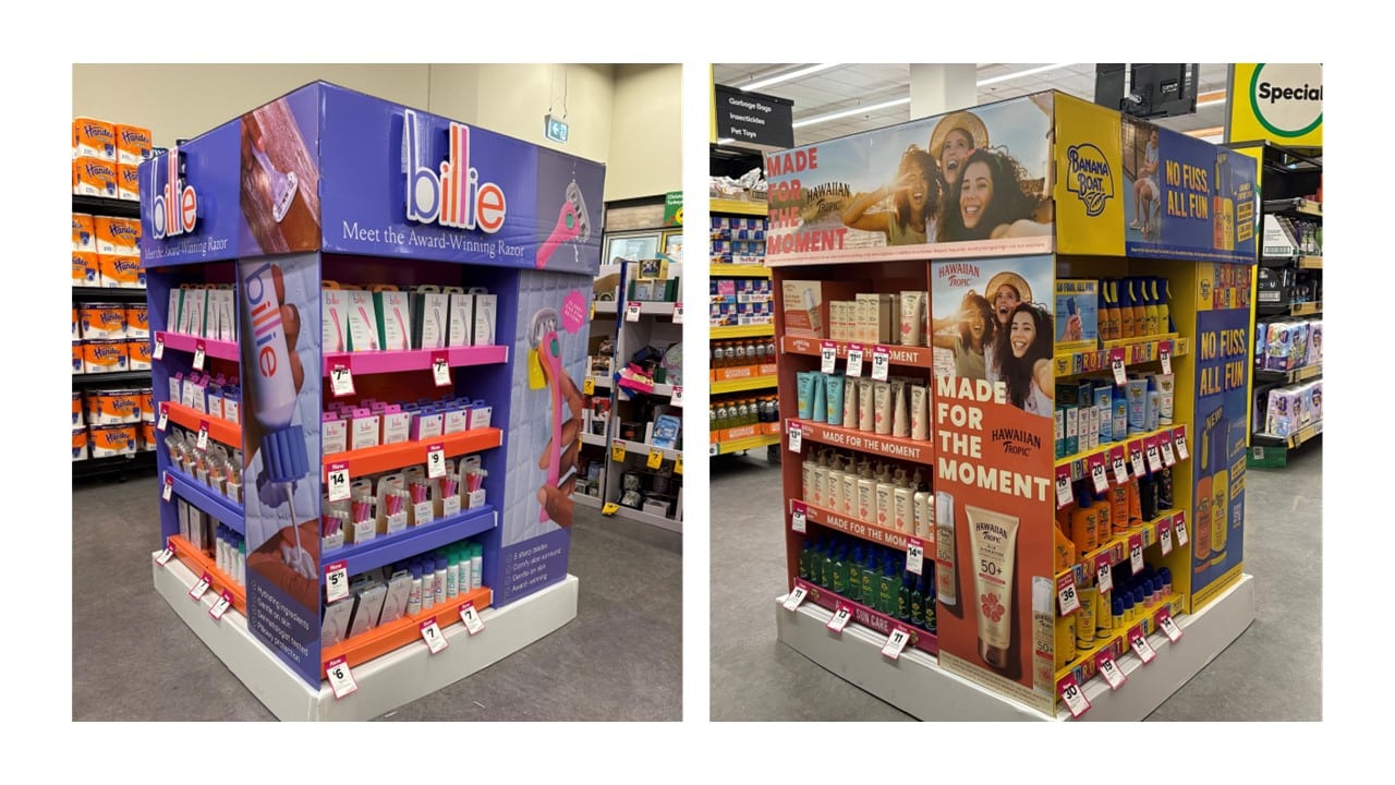 Billie x Suncare Mixed Pallet Display - id8 Studio